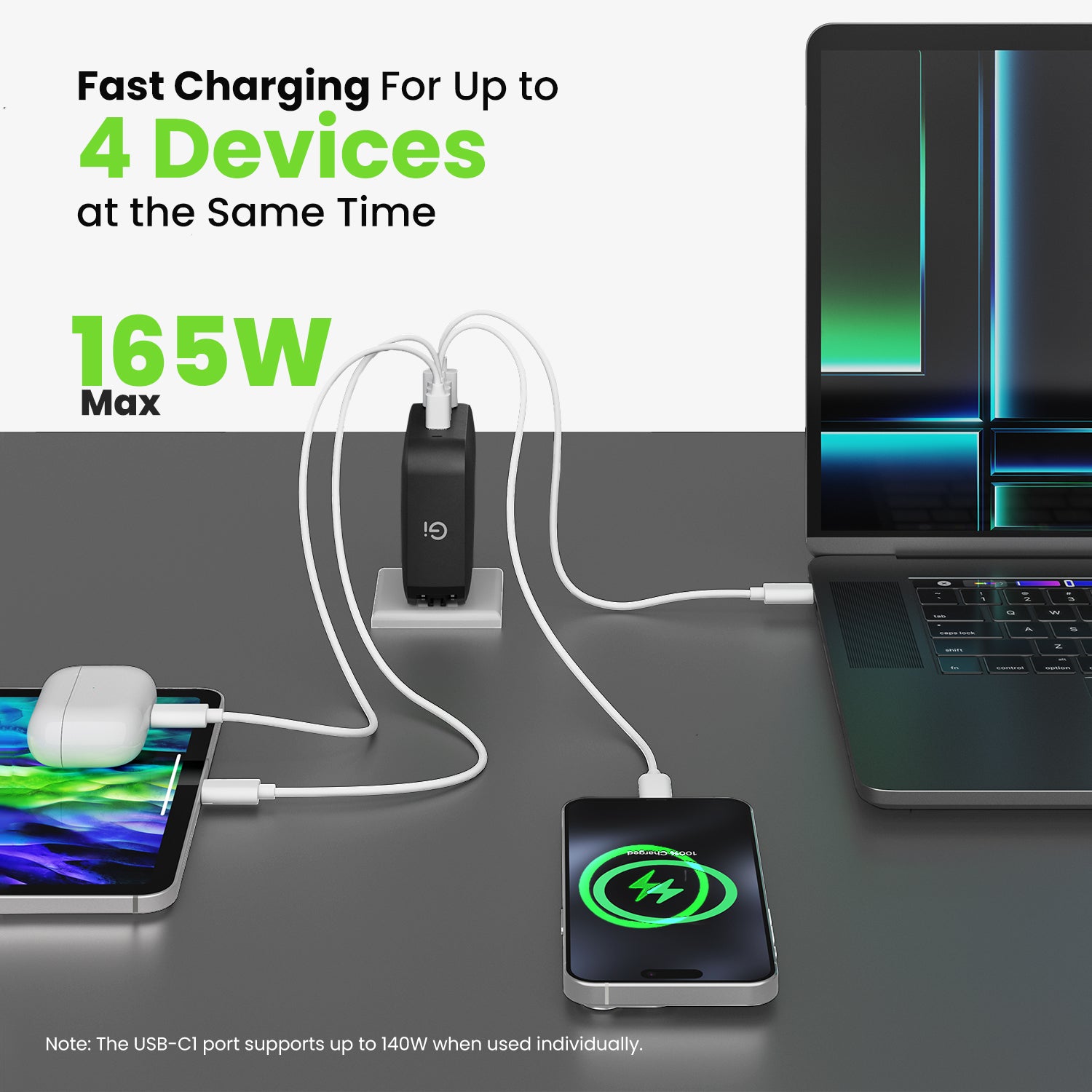 165W USB-C Super Fast GaN Charger - GEARit