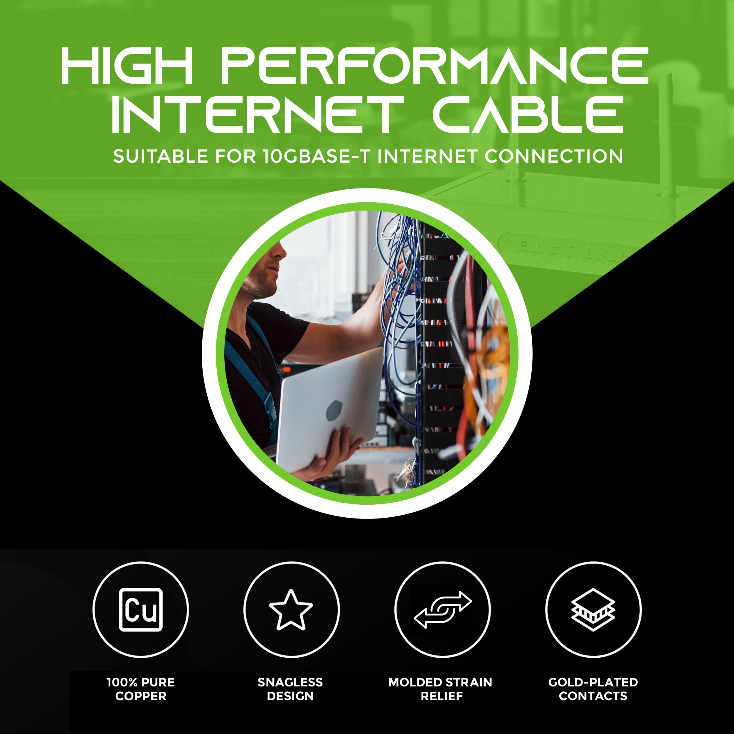 Flexible Soft Boot Cat6 Ethernet Patch Cable, Blue - GEARit