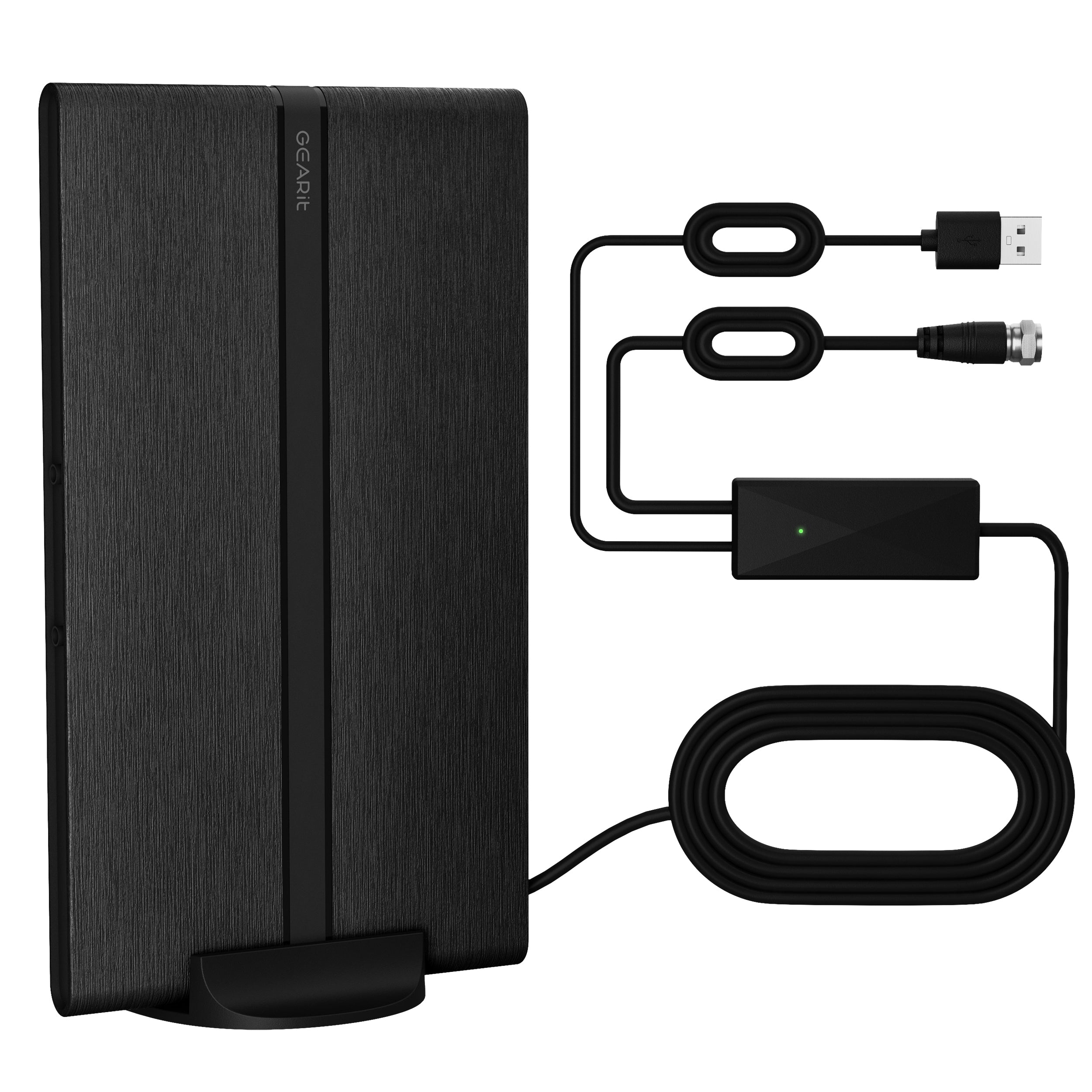 Amplified Indoor/Outdoor TV Antenna, Weather-Resistant, 32ft Coaxial ...