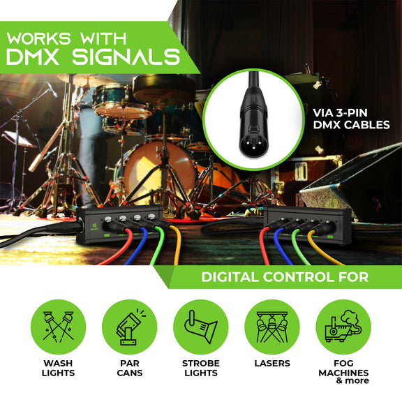 4 Channel 3-Pin XLR/DMX/AES-EBU Over Ethercon RJ45 Network Extender ...