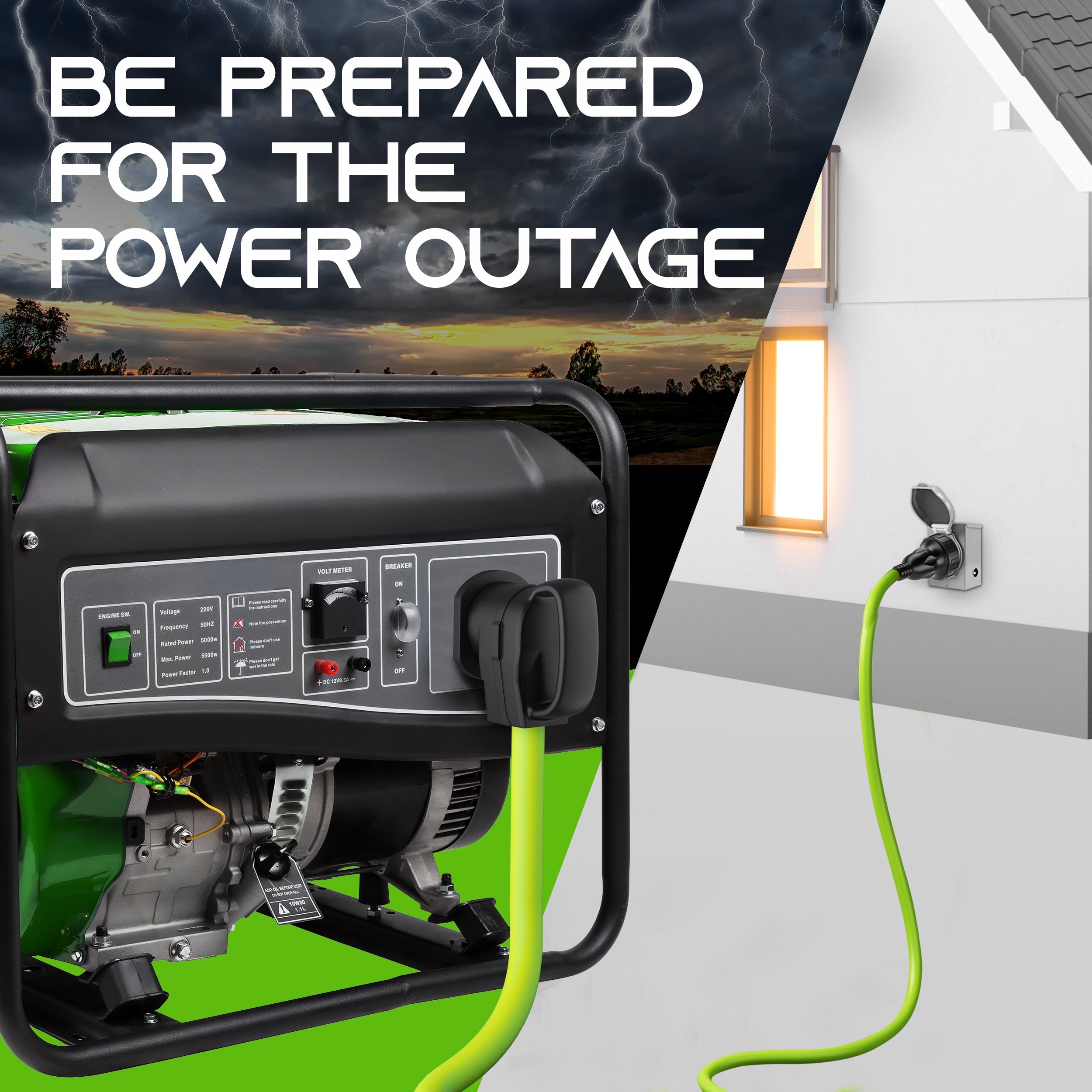 30 Amp NEMA TT-30P to L5-30R Power Extension Cord Adapter - Twist Lock ...