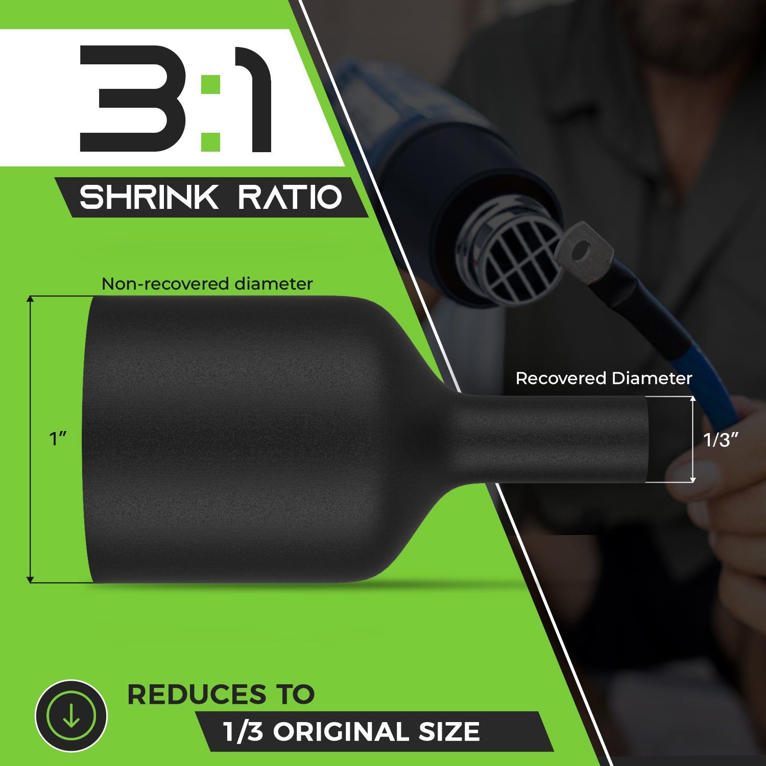 Dual-Wall Heat Shrink Tubing 3:1 Ratio Adhesive Lined, 50 Feet - GEARit