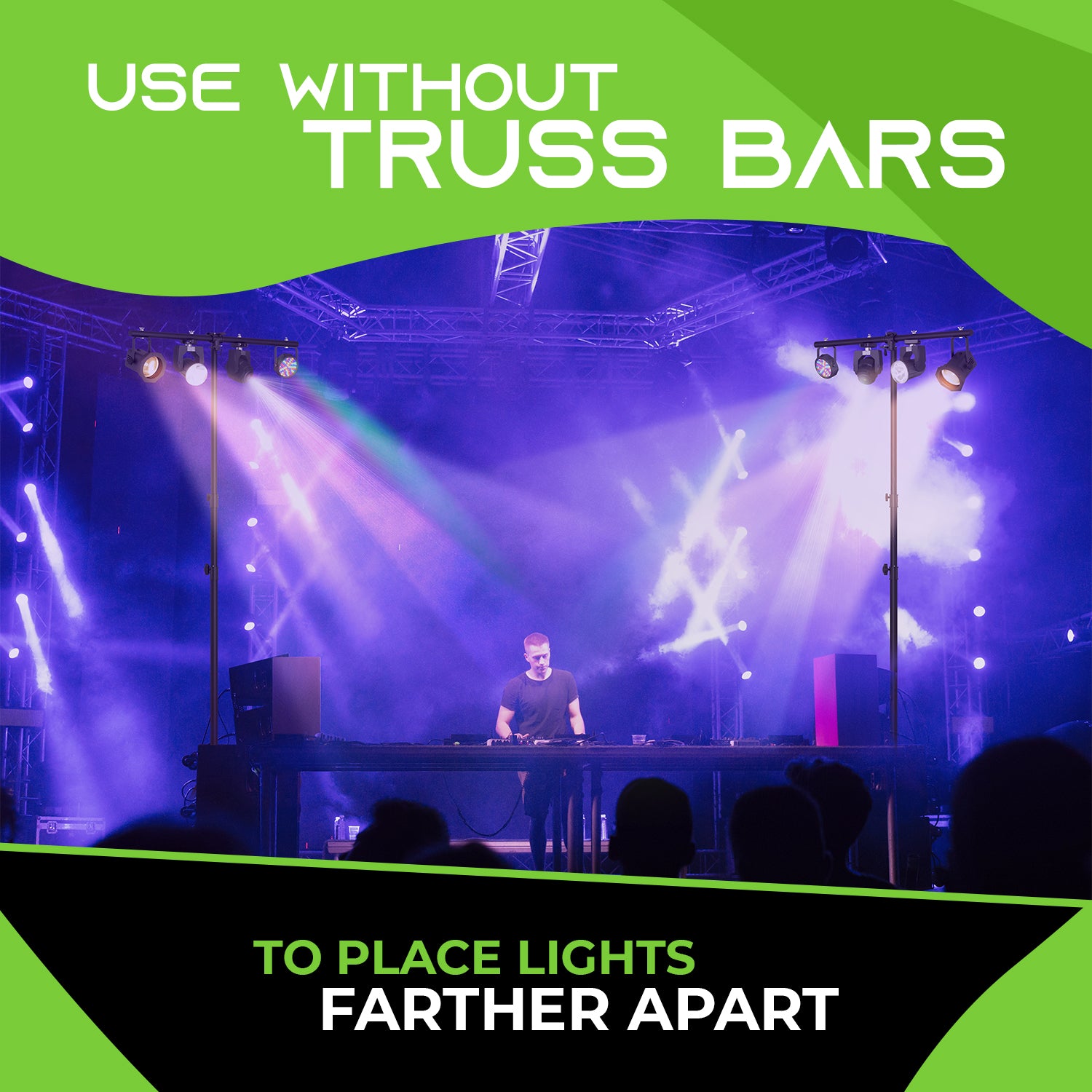 Stage Lighting Stand - 12 Ft Lighting Truss System Up to 200 Lbs - GEARit