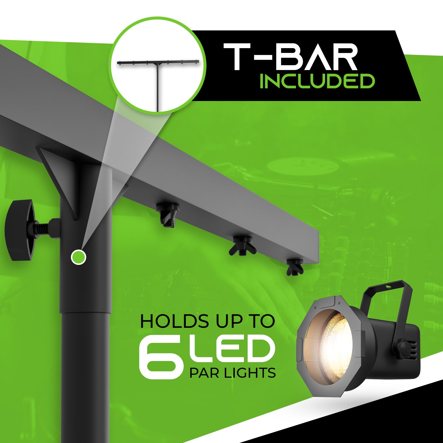 Pro Audio DJ Light Stand T-Bar & Par Can Tripod - GEARit