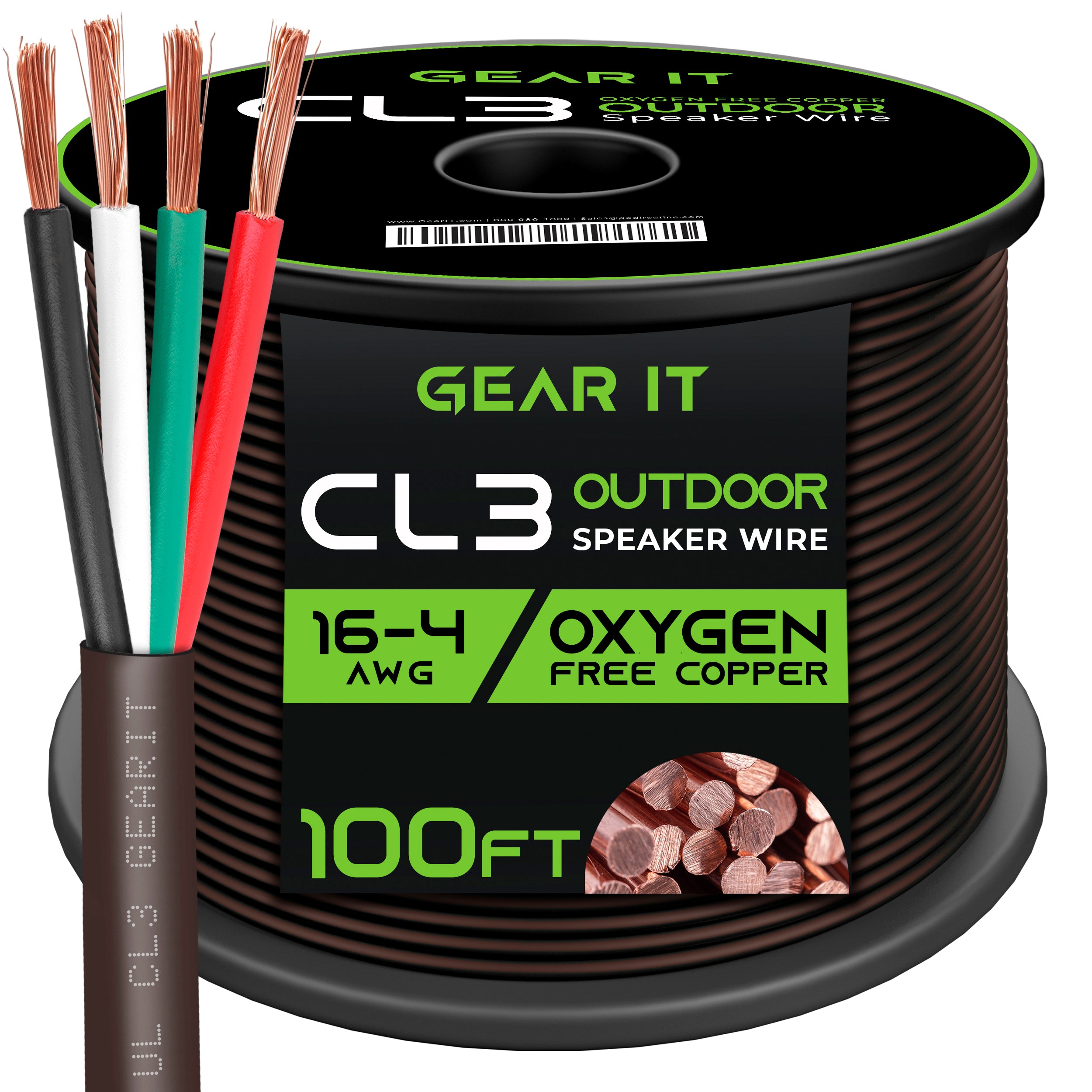 16/4 AWG OFC Outdoor Speaker Wire, Brown - GEARit