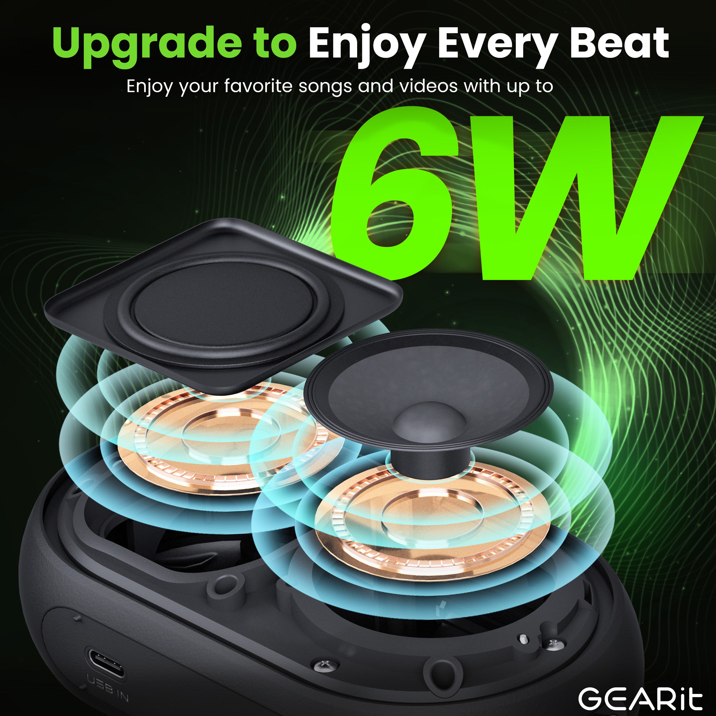 Ultra-Portable Waterproof 6W Loud Bluetooth Speaker - GEARit