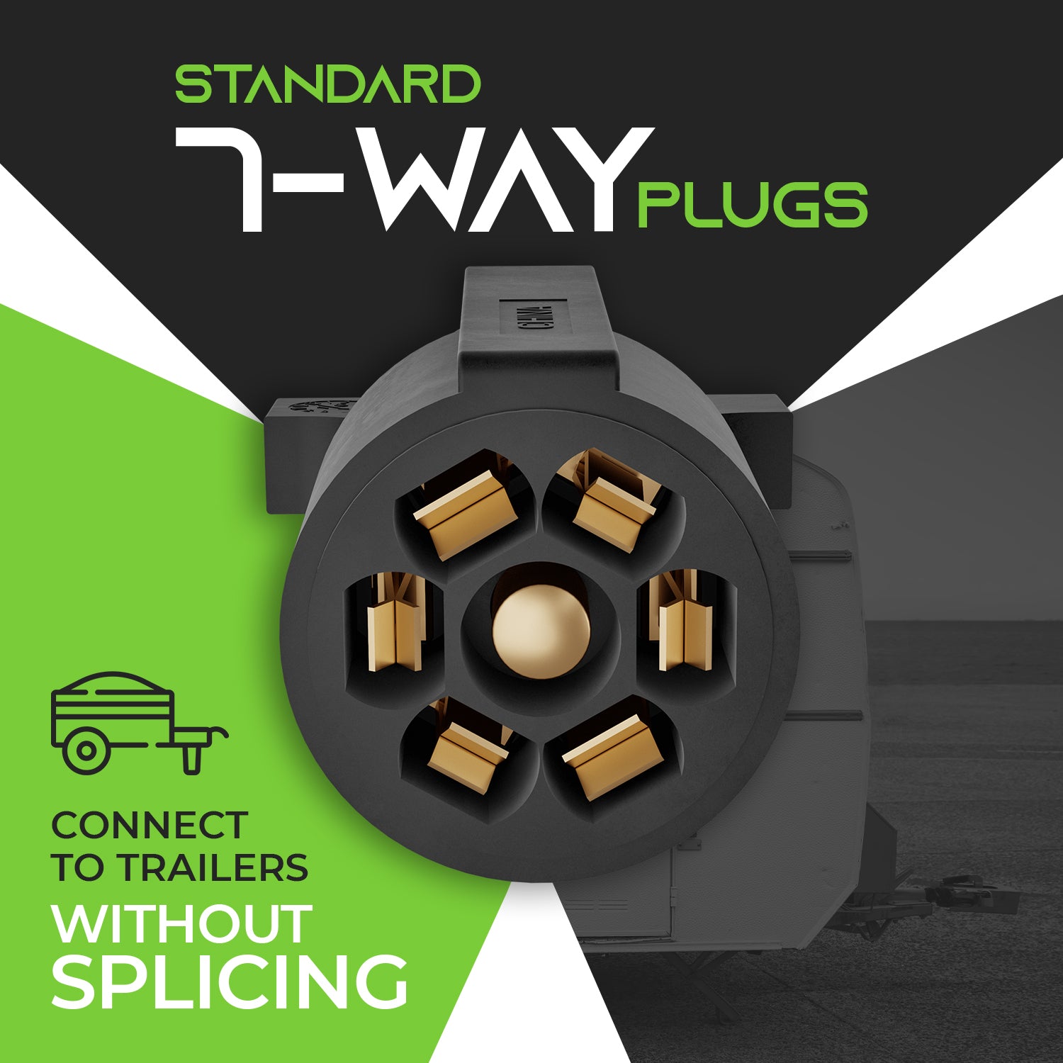 Heavy Duty 7 Way RV Trailer Extension Cord with Dust Cover - GEARit