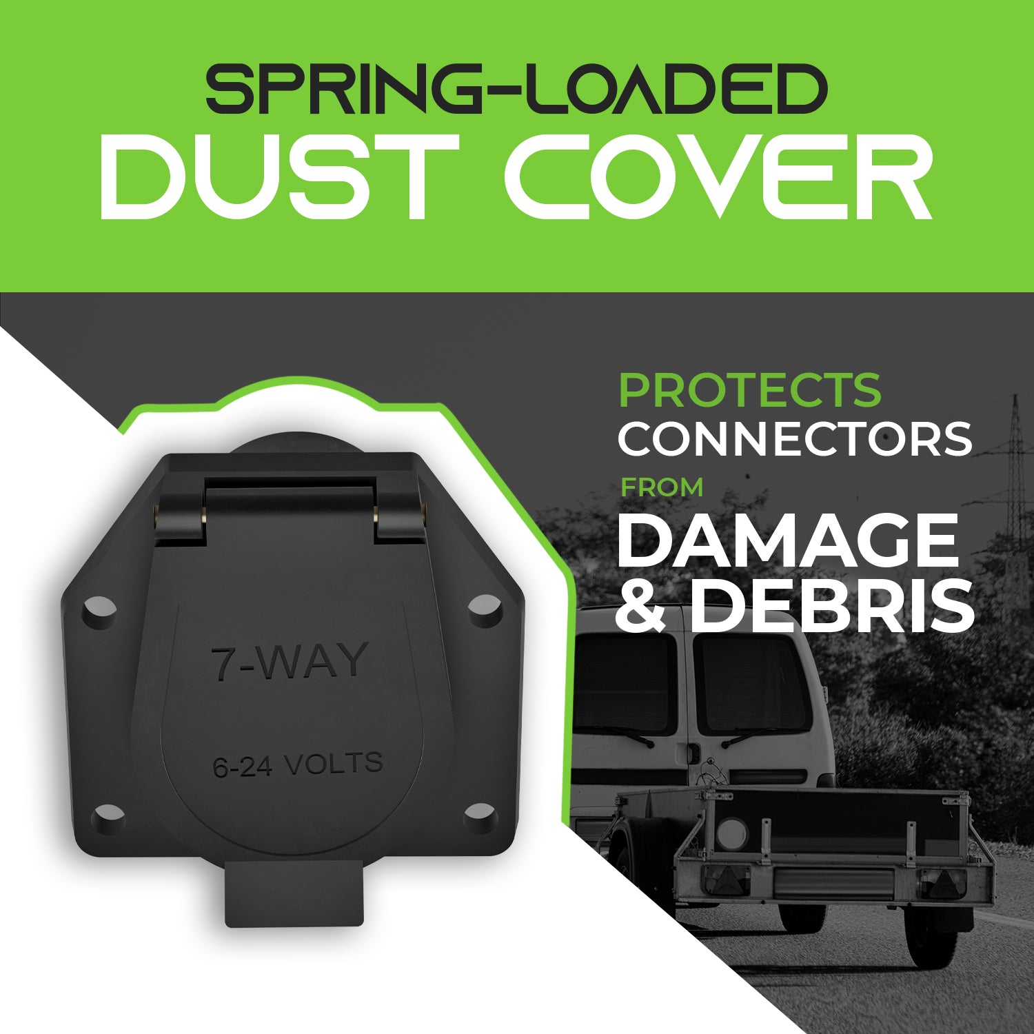 Heavy Duty 7 Way RV Trailer Extension Cord with Dust Cover - GEARit