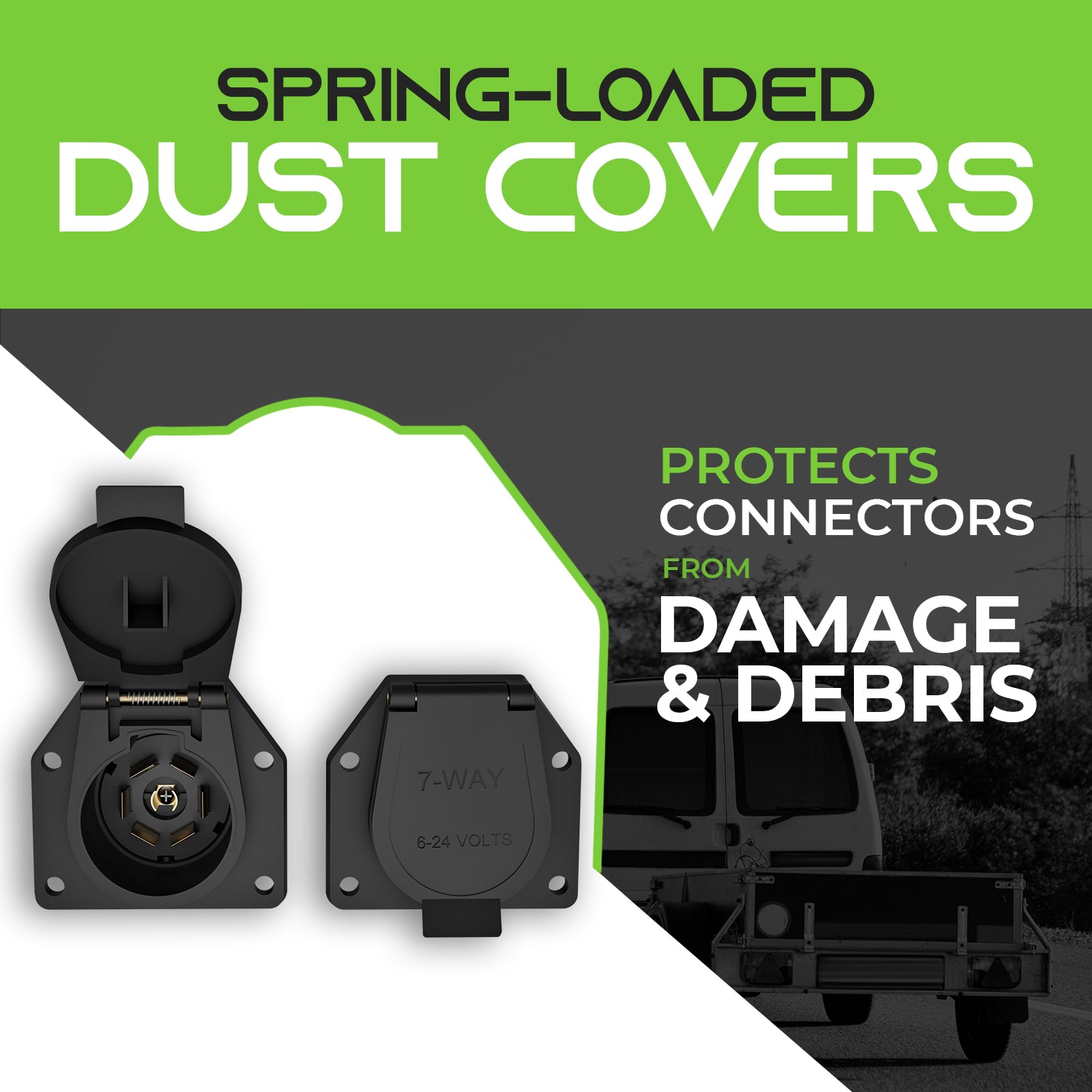 7 Way RV Trailer Cord Y Splitter Pigtail Adapter Cable, 15-Inch - GEARit