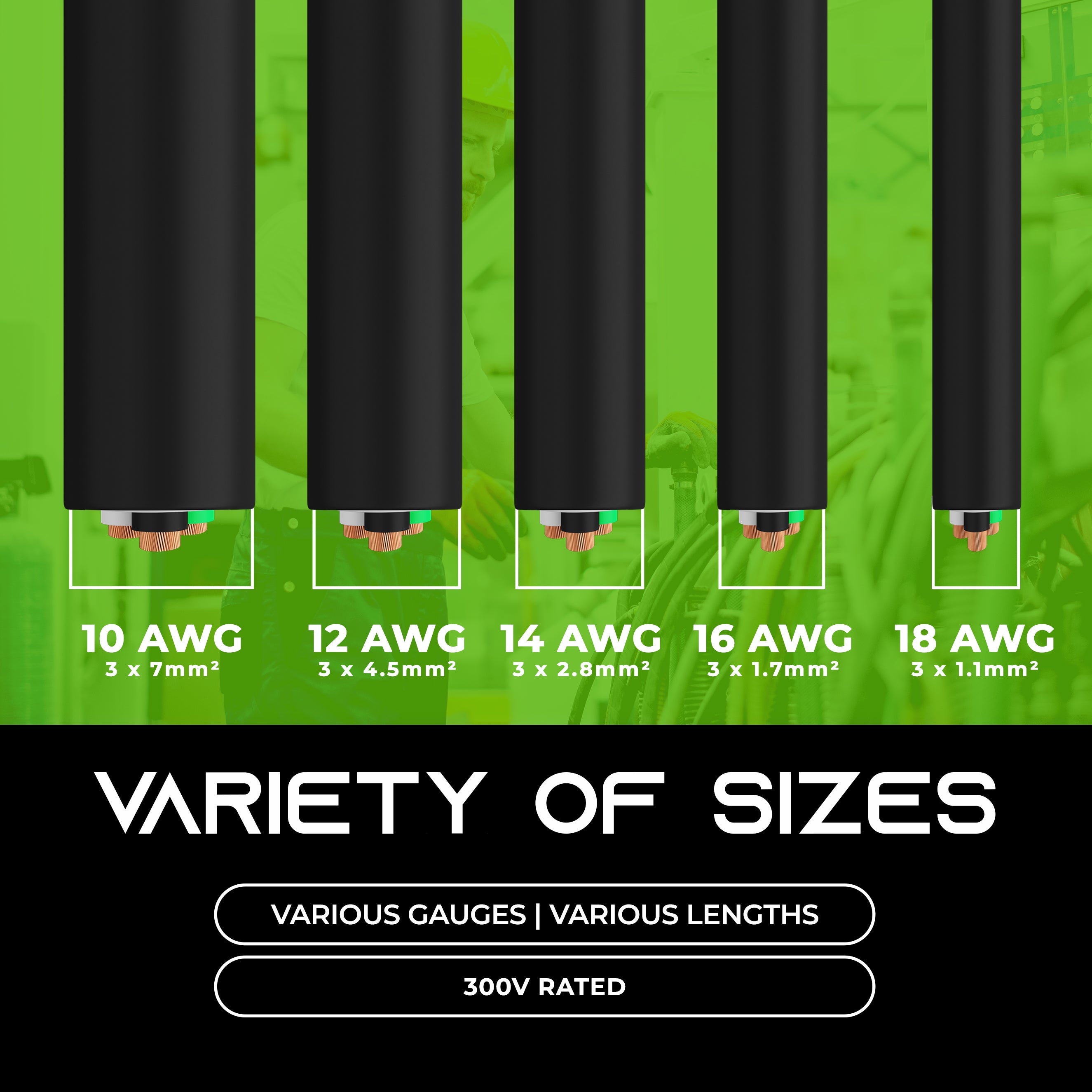 14/3 SJOOW OFC Power Cable 300V Electric Wire - GEARit