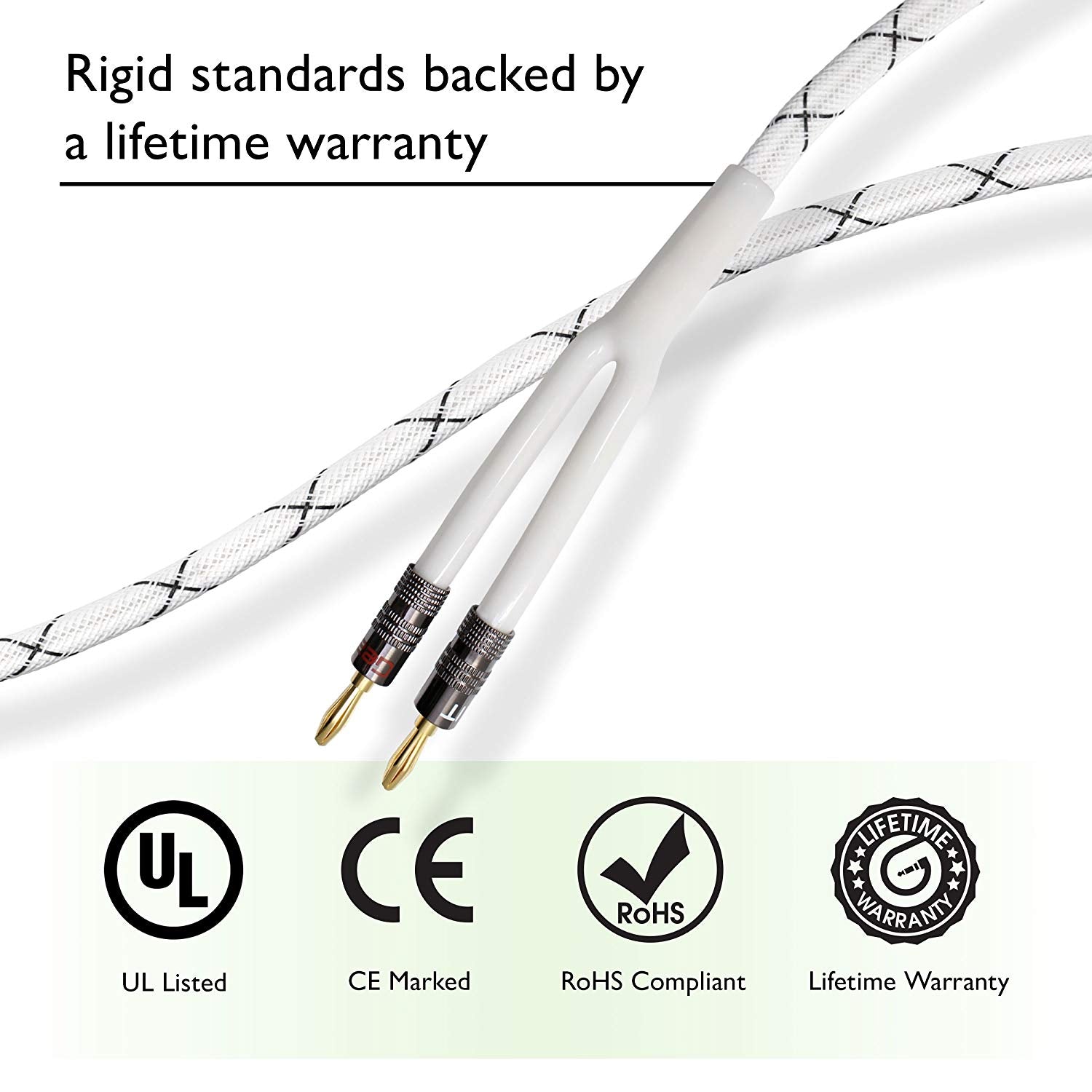 12 AWG Speaker Wire Cable with Banana Plugs - GEARit
