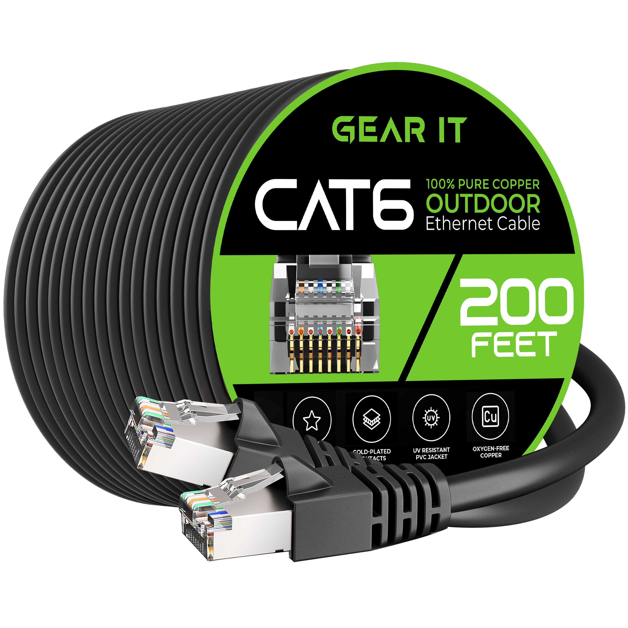 Cat6 Outdoor Ethernet Cable - 23AWG LLDPE Weatherproof Jacket S/FTP Di ...