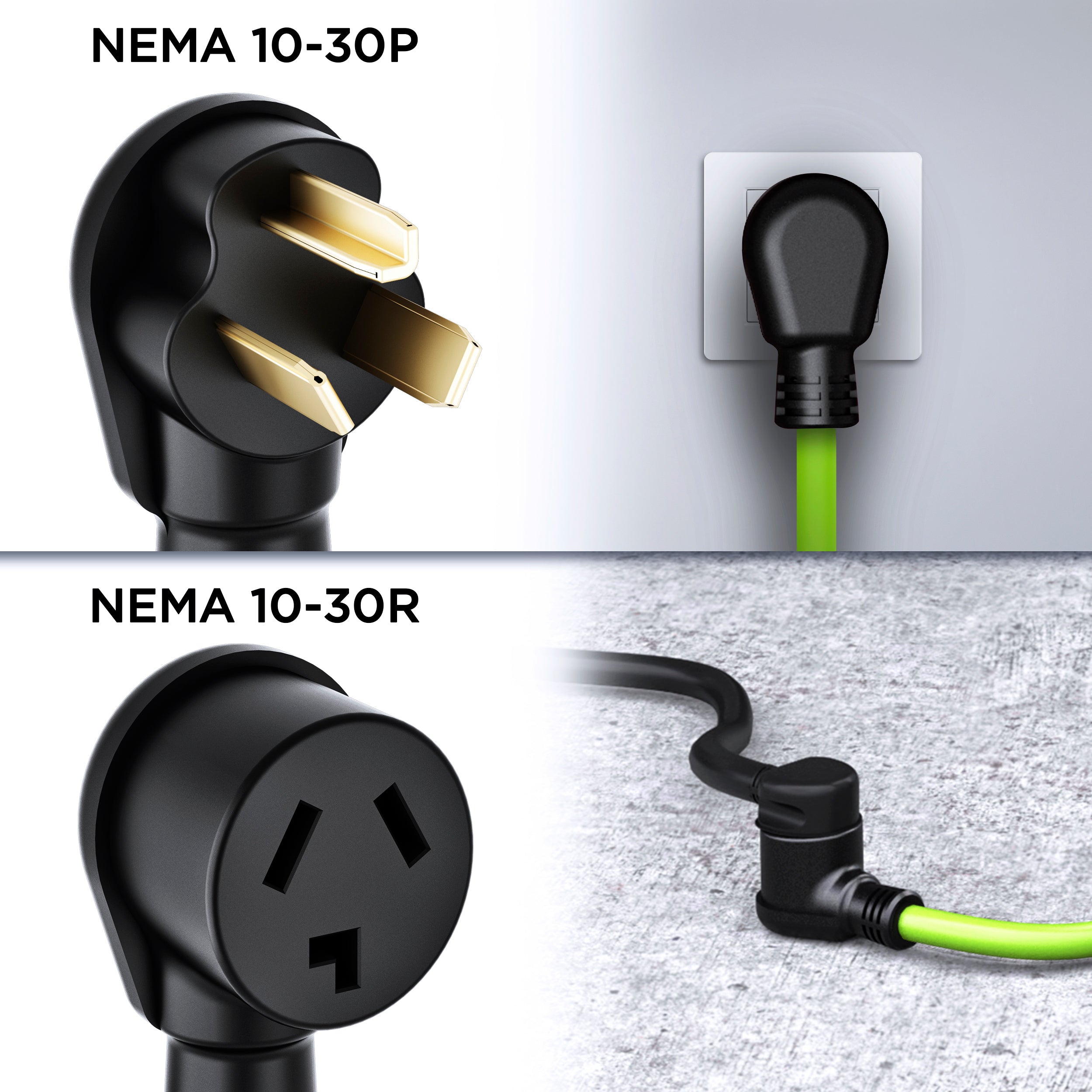 10/3 30 Amp NEMA 10-30P to 10-30R STW Extension Cord - GEARit