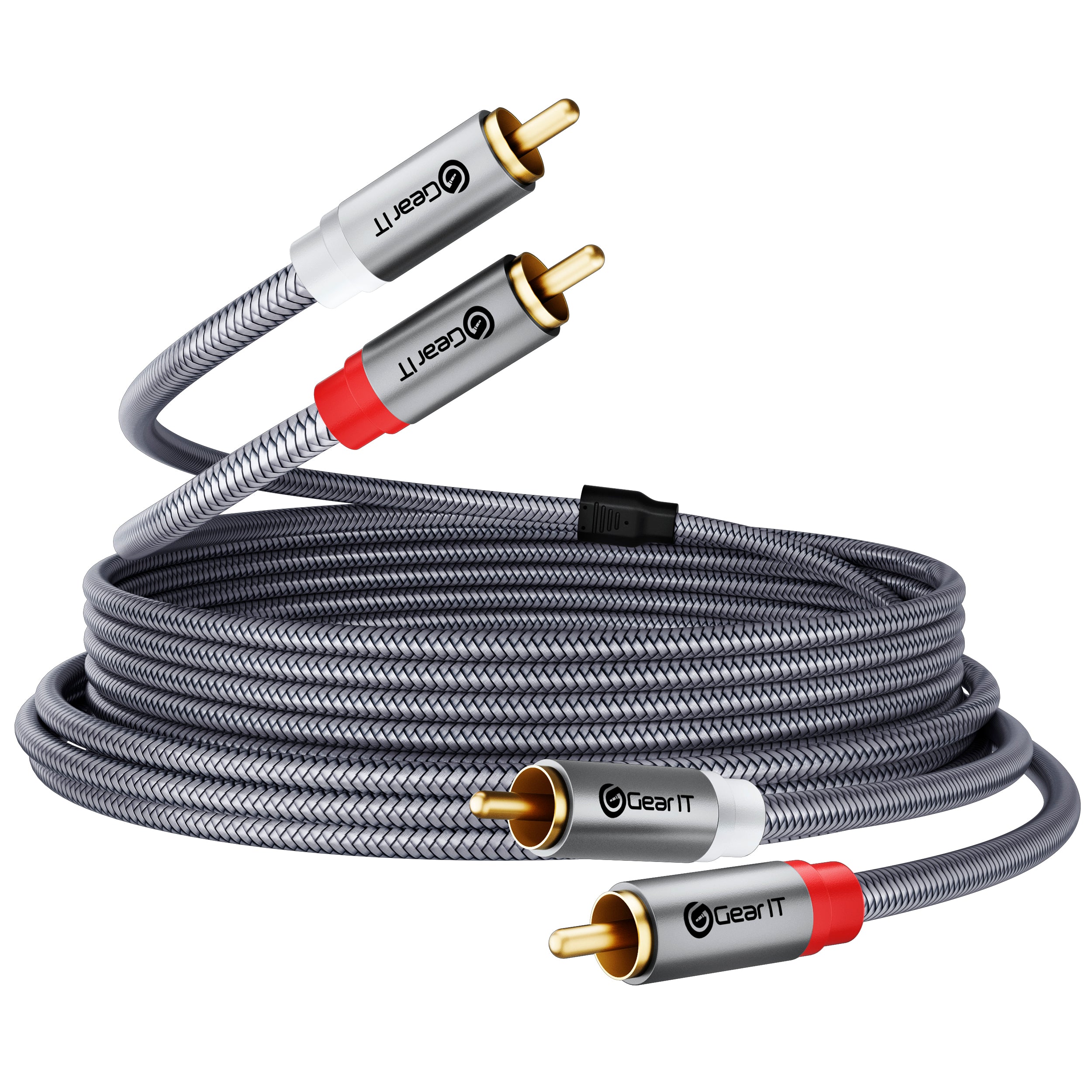 2 RCA Male to 2 RCA Male Stereo Audio Cables RCA Stereo Cable Shielded ...
