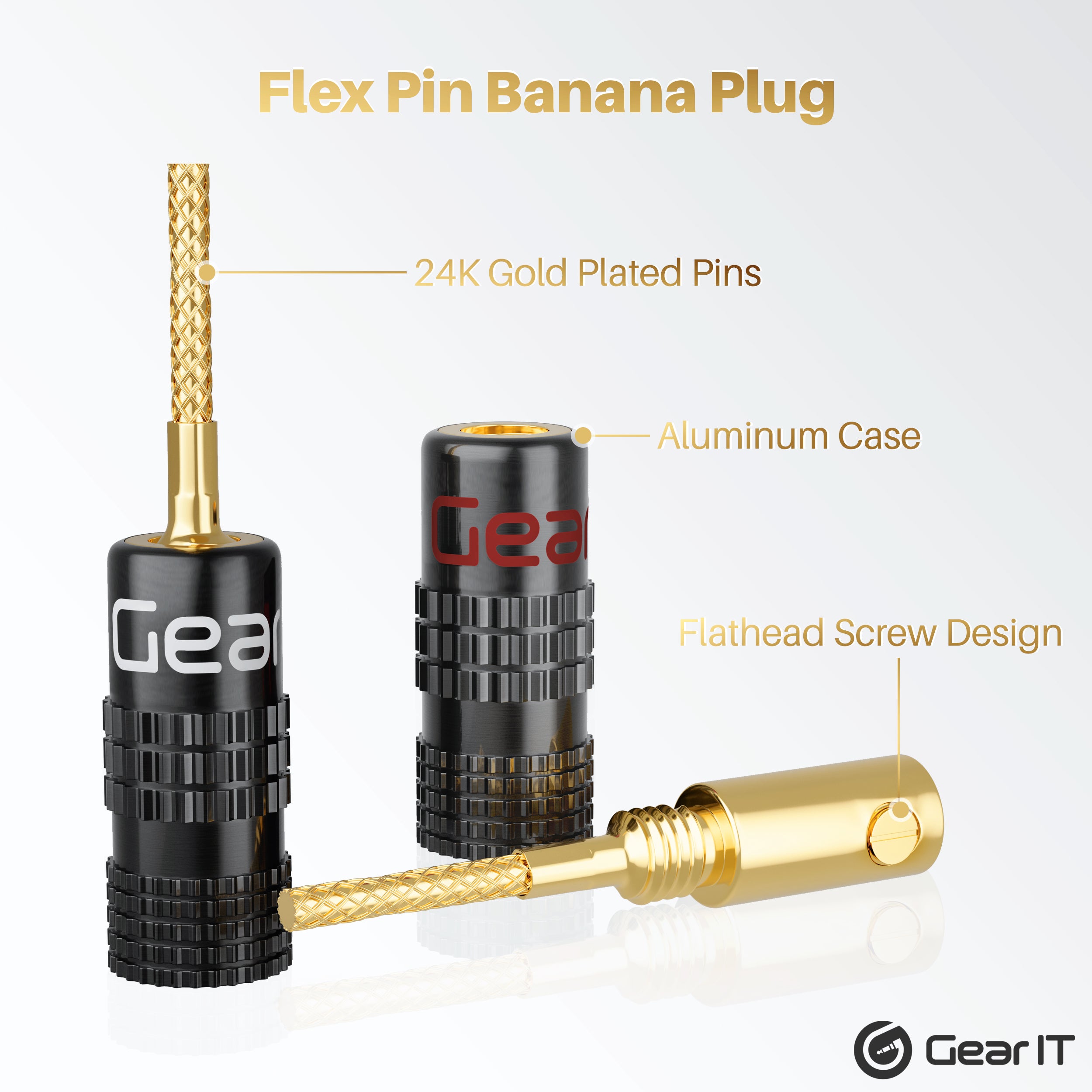 6 Pairs Flex Pin Type Speaker Banana Plugs - GEARit