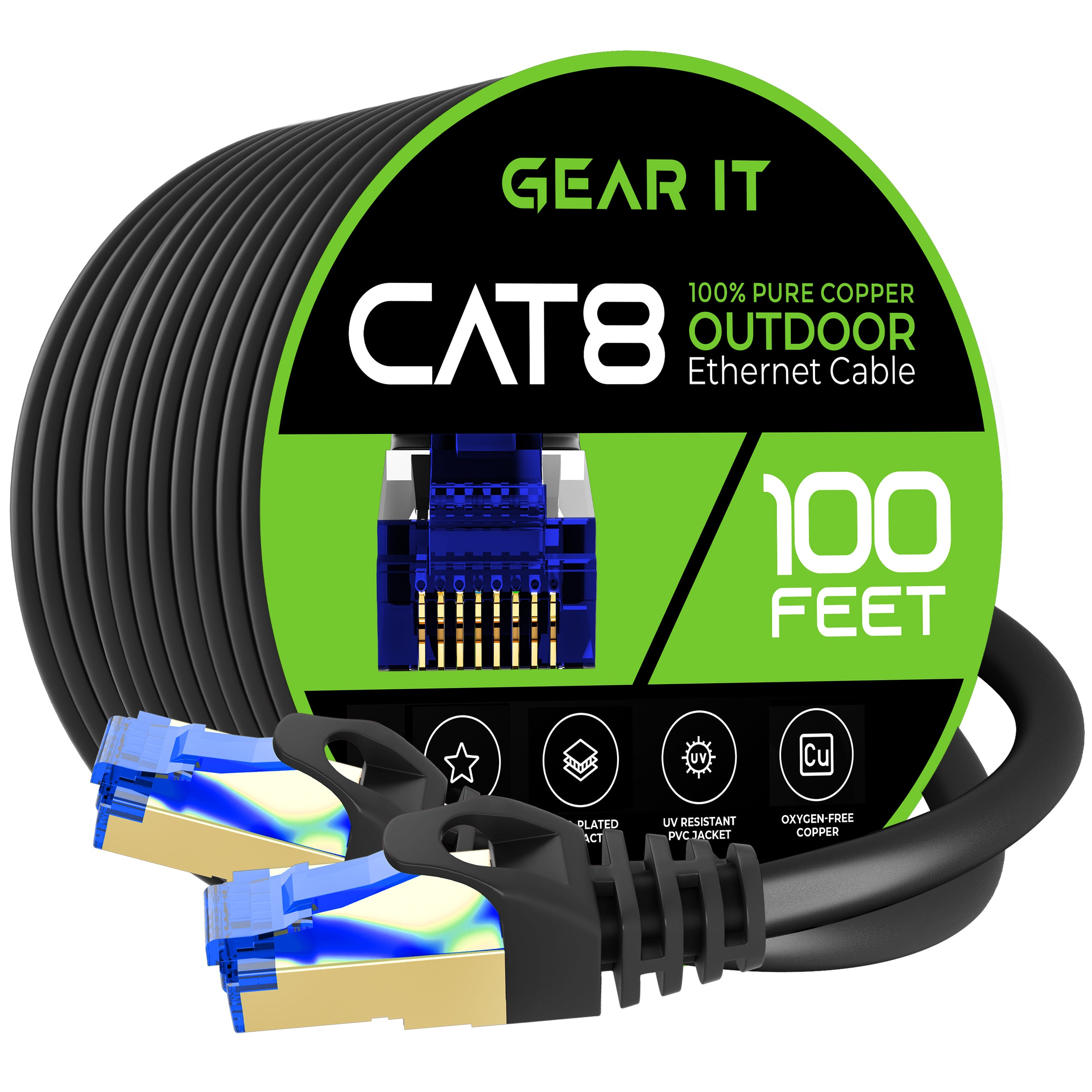 Cat8 Outdoor Ethernet Cable - Waterproof, Direct Burial, In-Ground, LL ...
