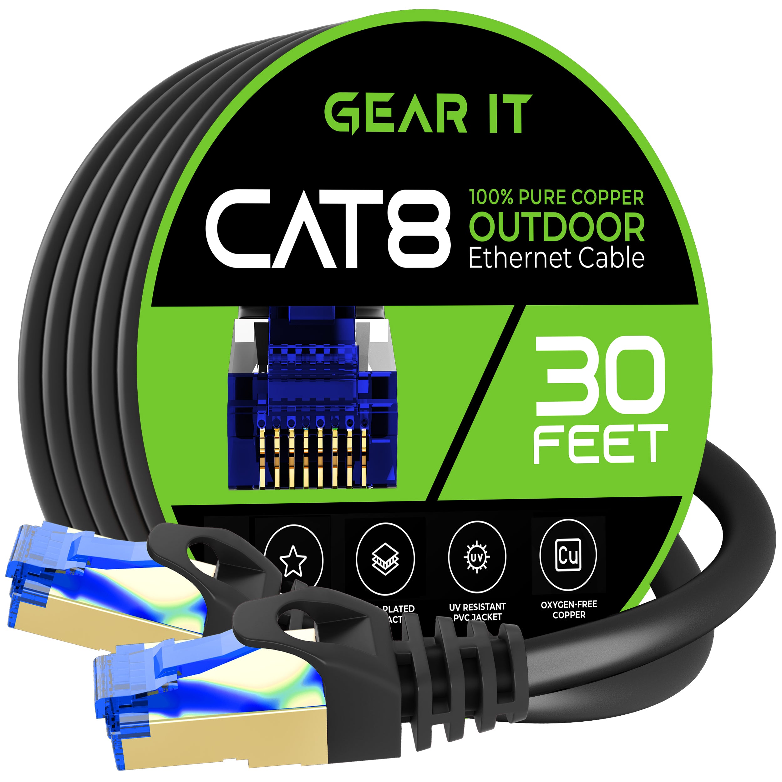 Cat8 Outdoor Ethernet Cable - Waterproof, Direct Burial, In-Ground, LL ...