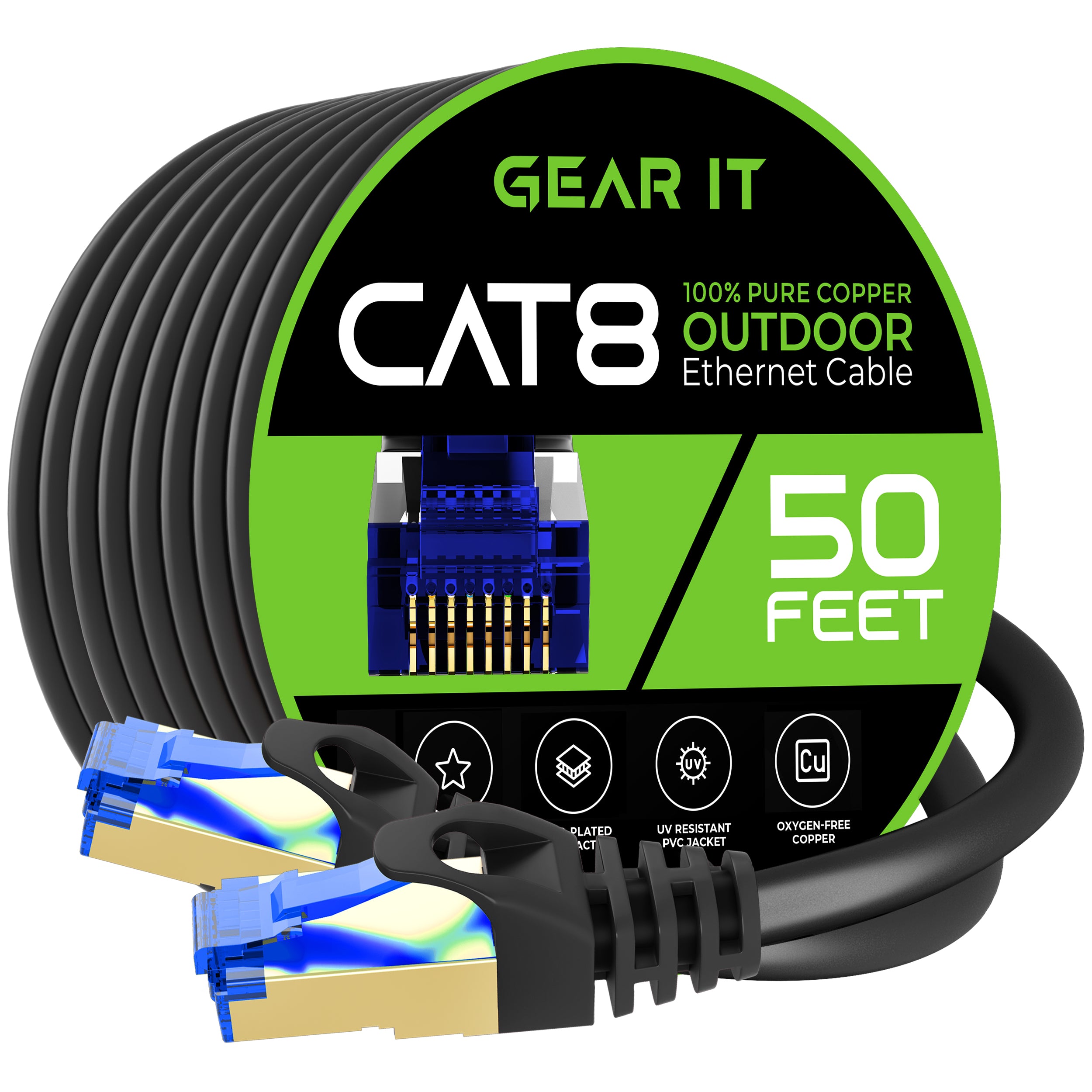Cat8 Outdoor Ethernet Cable - Waterproof, Direct Burial, In-Ground, LL ...
