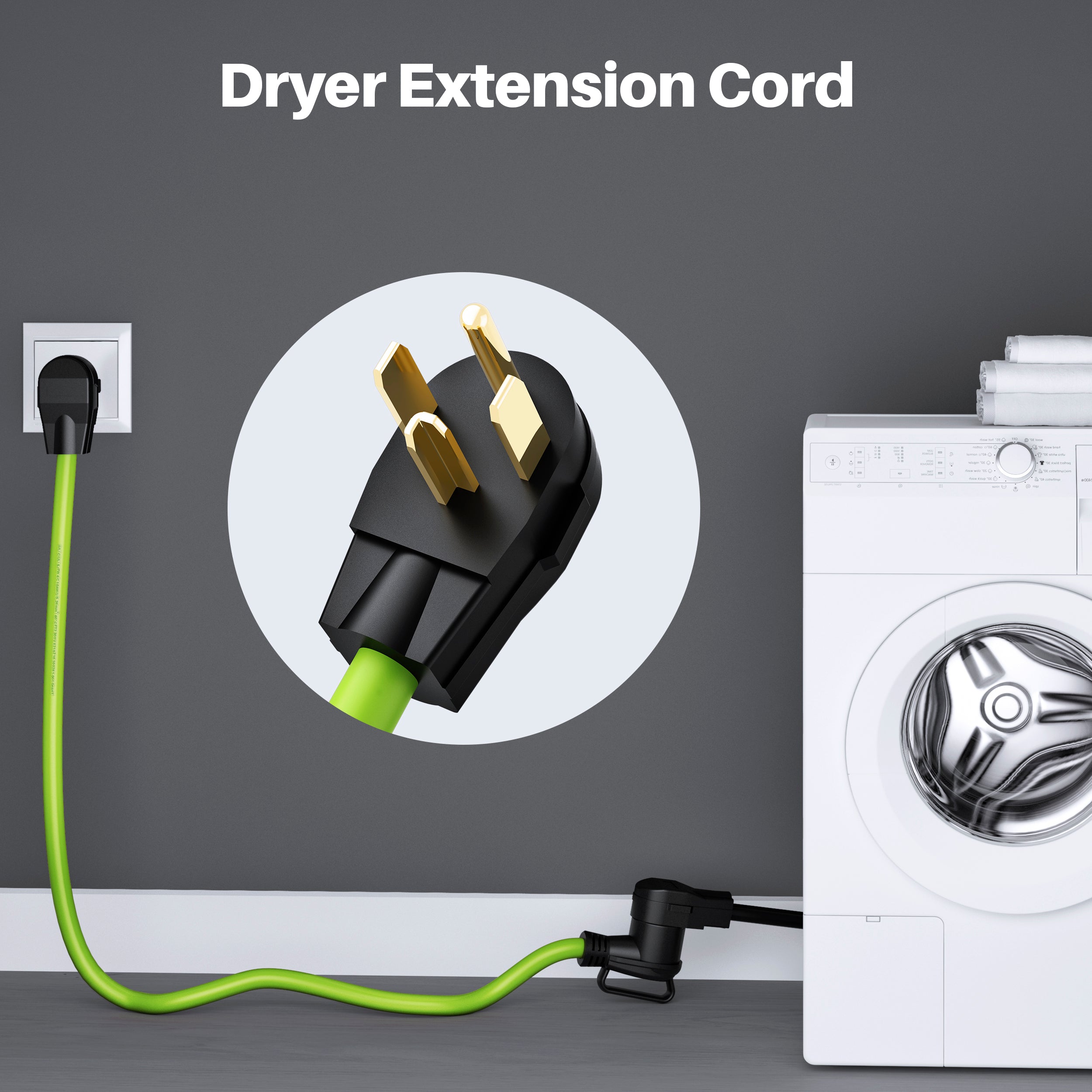 30-Amp 10/4 AWG NEMA 14-30P to 14-30R STW EV Power Cable - GEARit