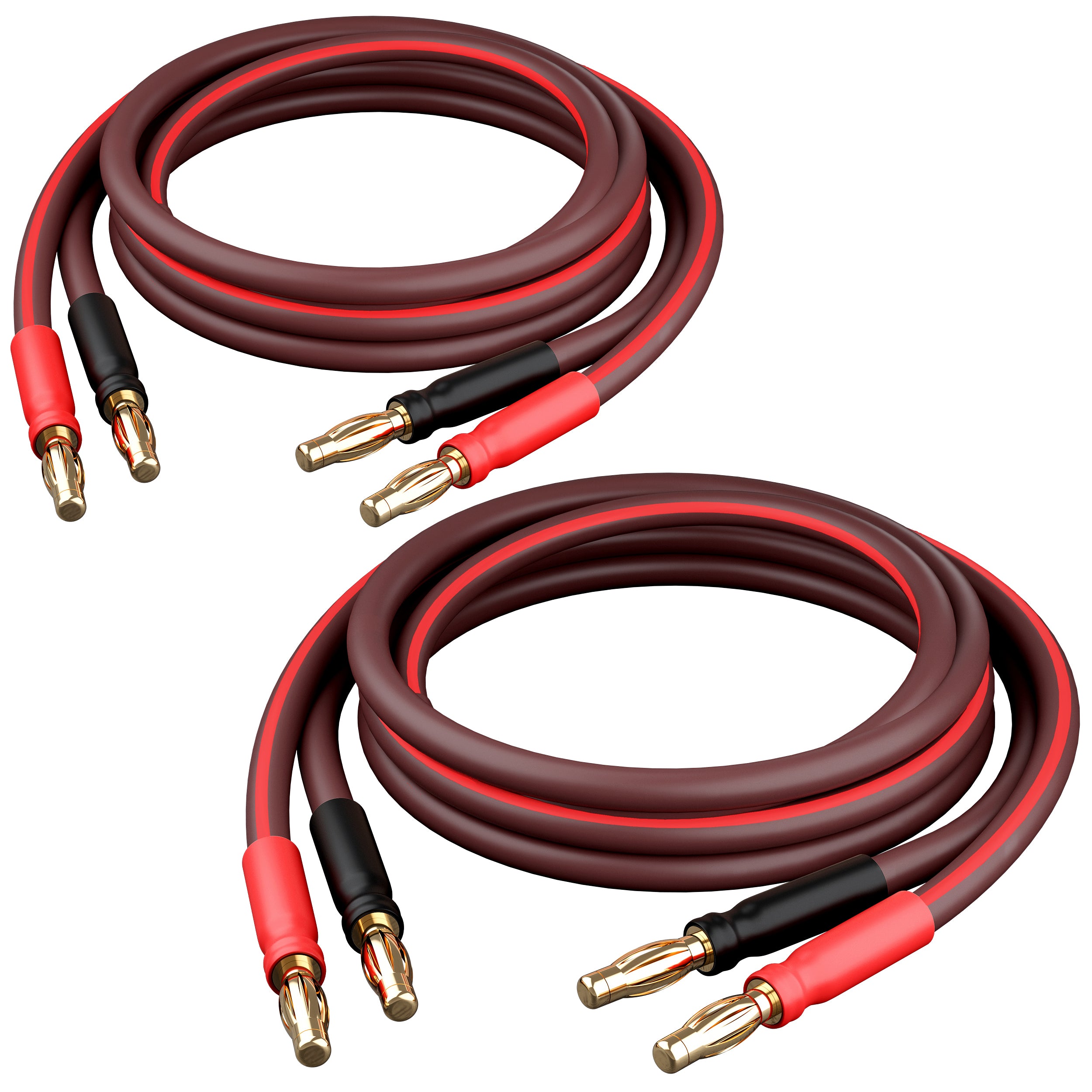 2-Pack 14 AWG Speaker Cable with Banana Plugs Banana Wire for Bi-Wire ...
