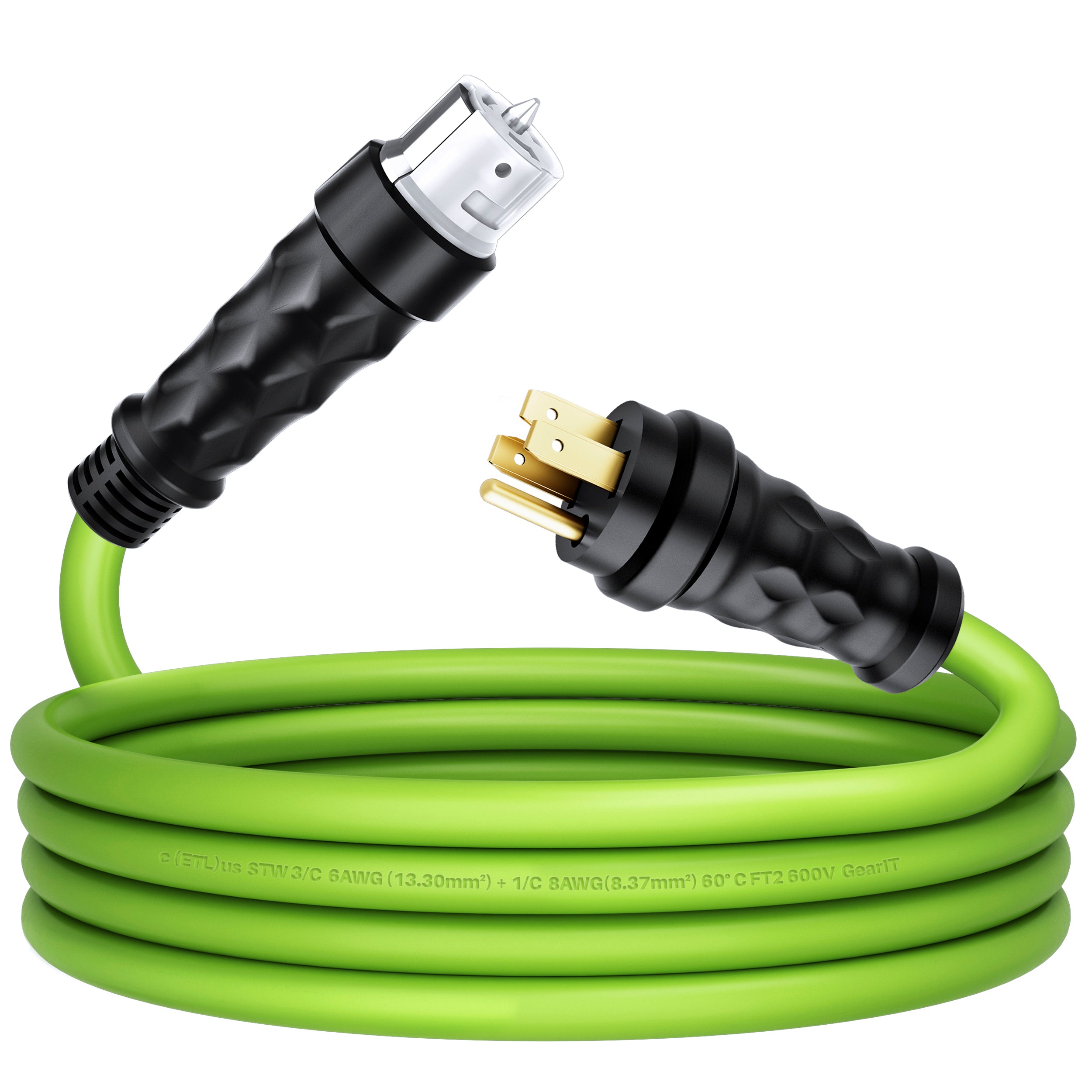 50-Amp 6/3+8/1 AWG NEMA 14-50P to SS2-50R Twist Lock Connector STW Gen ...