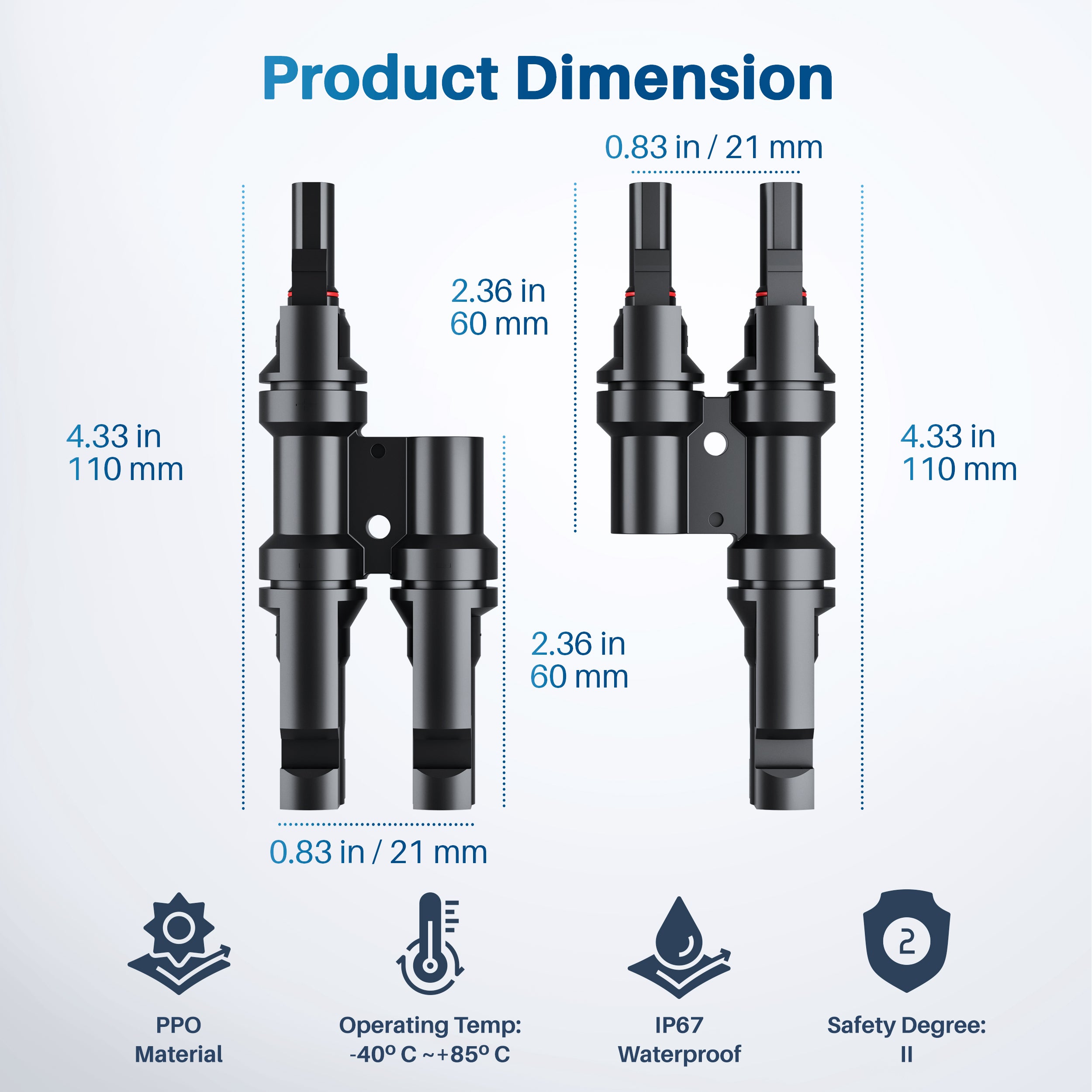 Solar Panel Parallel Connectors with Male to Female Solar Connectors f ...