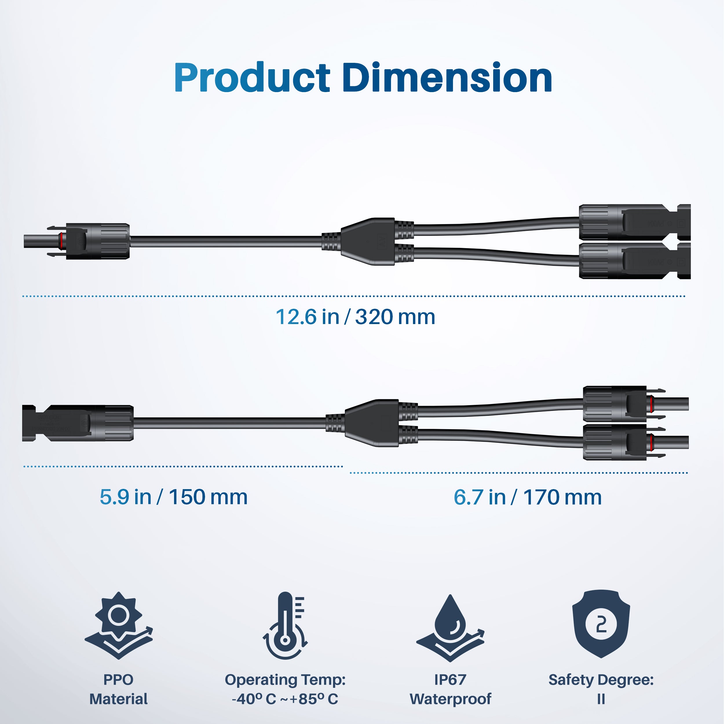 Solar Panel Connectors with Male to Female Connectors for Solar Panel ...