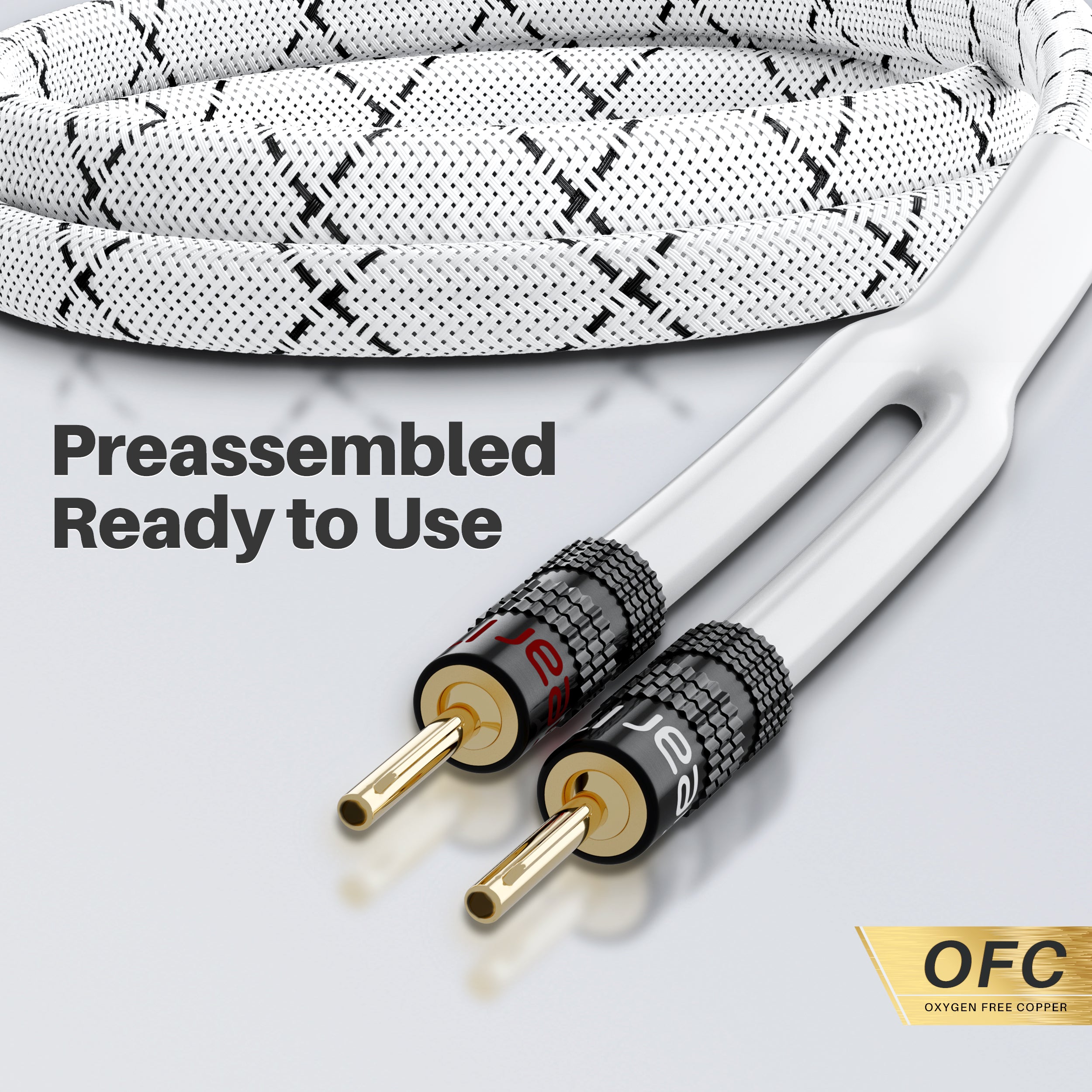 10 AWG Speaker Wire Cable with Banana Plugs - GEARit