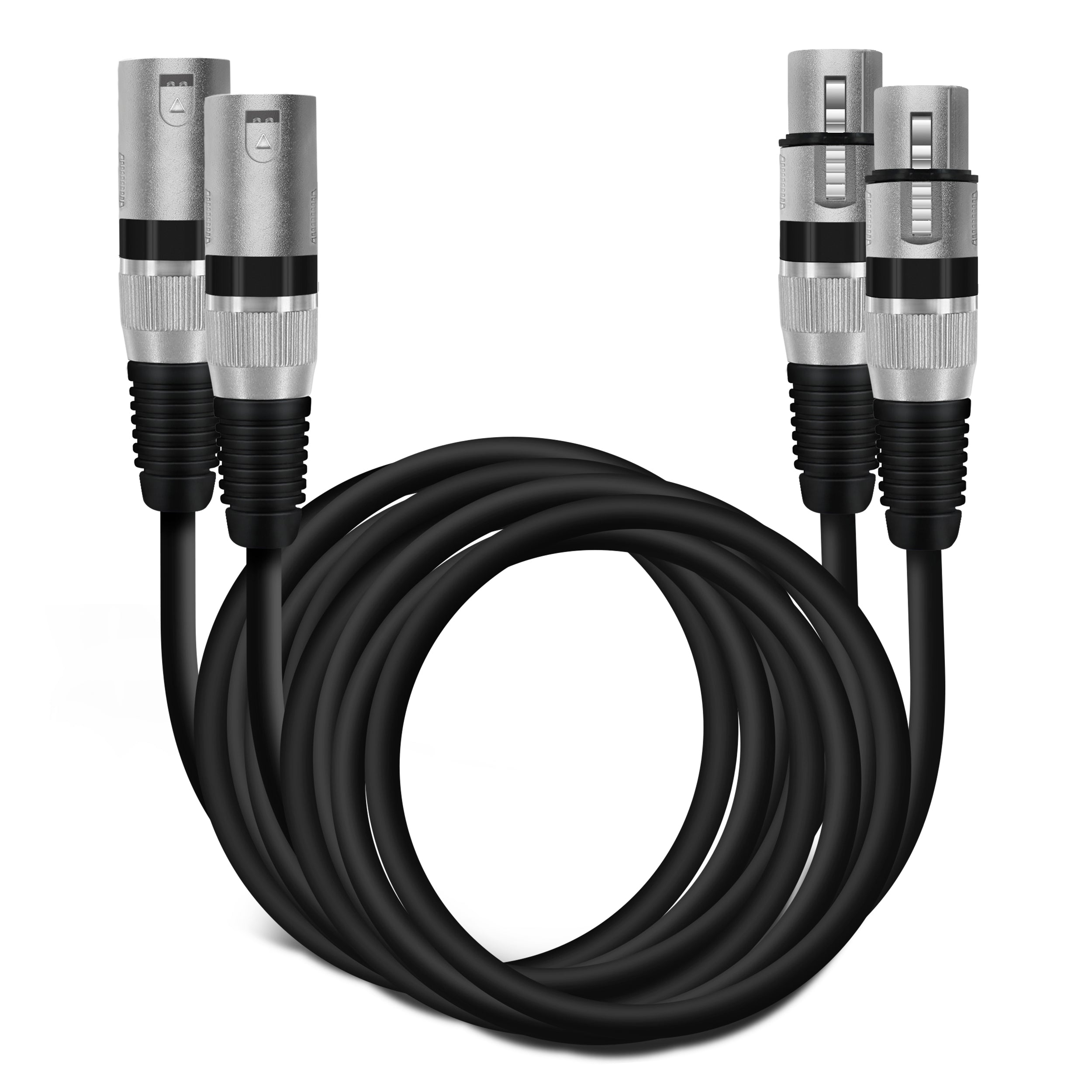 GearIT XLR Extension Cable (Male to Female), Black - GEARit